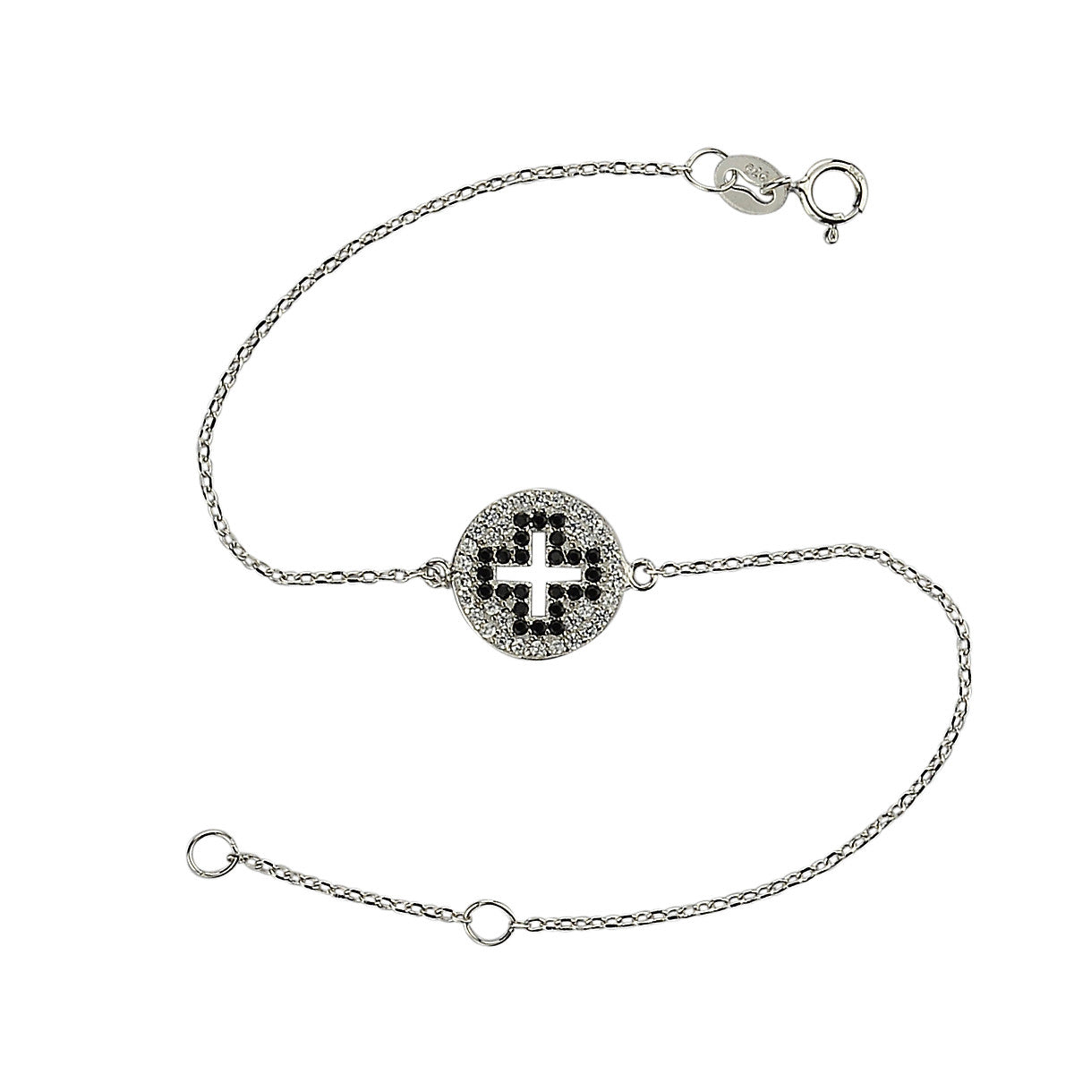 DIVINITY CUT OUT CROSS STERLING SILVER BRACELET