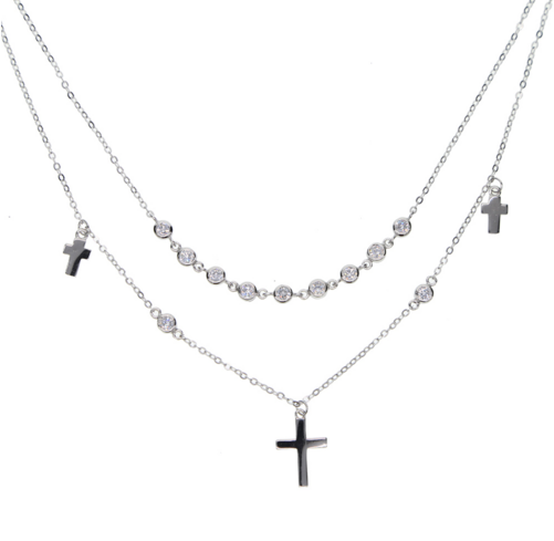 TAYLOR CROSS DOUBLE NECKLACE – Alique