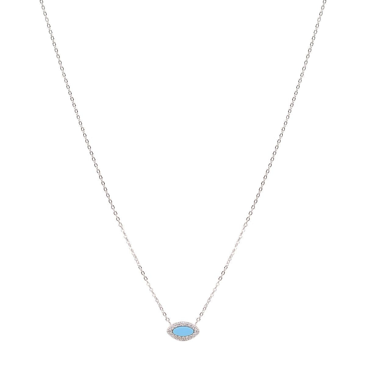 KALANI TURQUOISE EVIL EYE SILVER NECKLACE